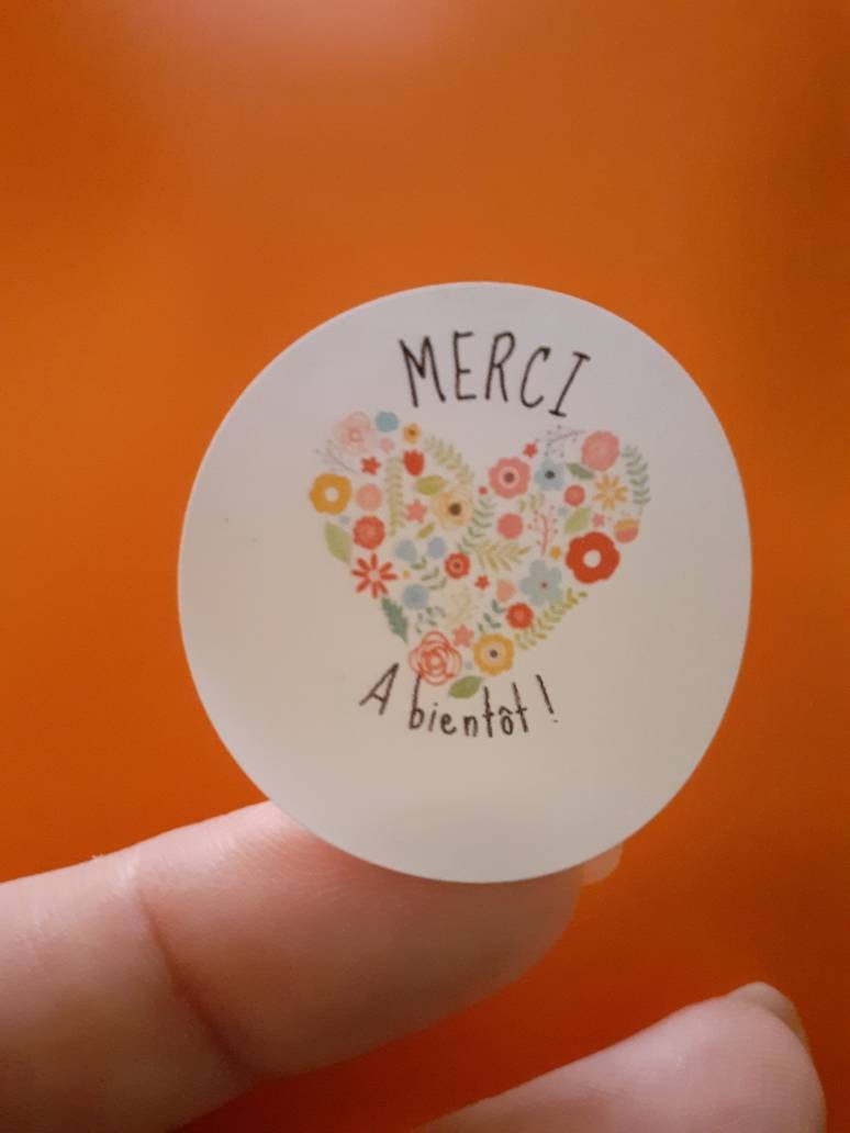 Étiquettes autocollantes, étiquettes adhésives festives,sticker merci ...