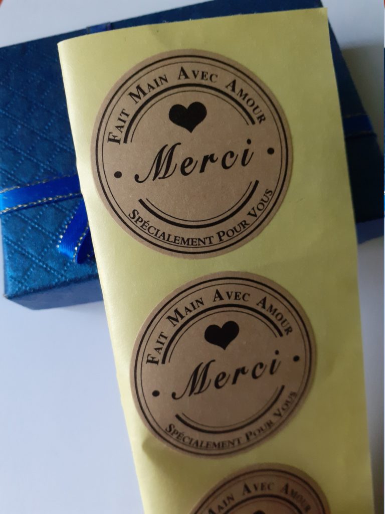 24 Etiquettes autocollantes, stickers adhésives 35 mm couleur kraft ...