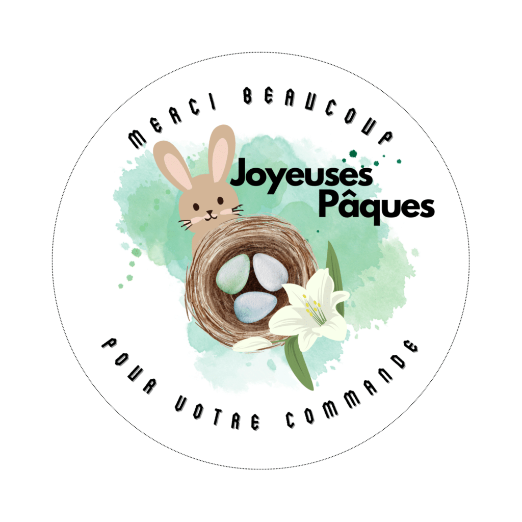 JOYEUSES PAQUES étiquettes rondes 40 mm, autocollants personnalisés ...